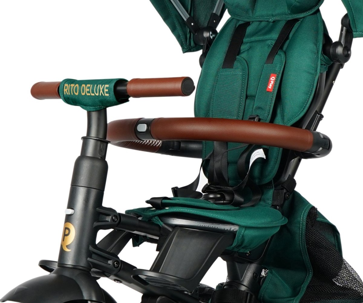 Трехколесный складной велосипед Qplay Rito Deluxe Rubber Green | toshka